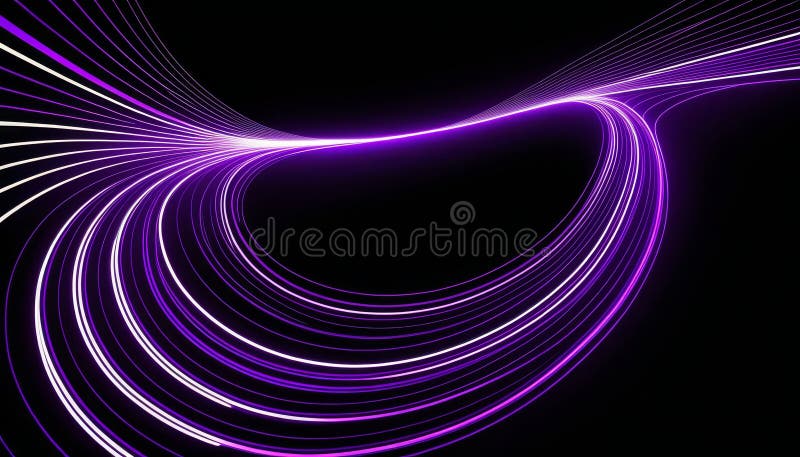 Purple Neon Road Lines Creating Speed Effect on Black Background Stock ...