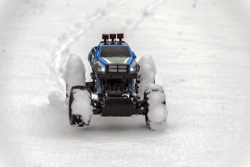RC Model Speeding on the Snow. Stock Photo - Image of snowy, frozen ...