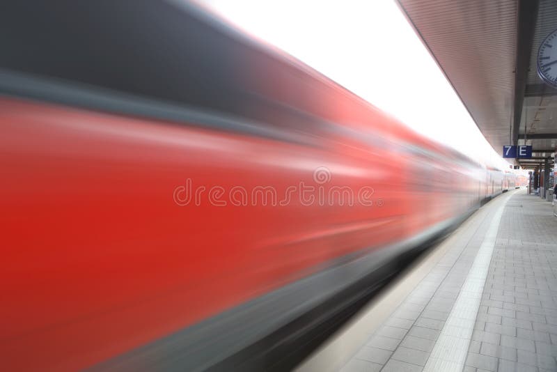 Fast moving red train stock photo. Image of commuting - 142604018