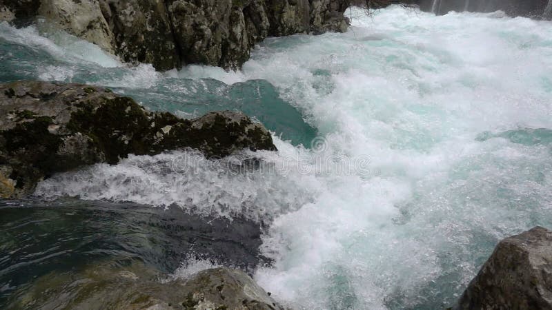 A Fast-moving Stream of the Mountain River Stock Video - Video of drop ...