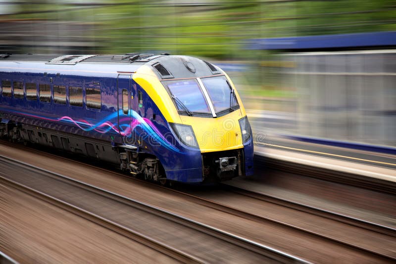 Fast moving train stock image. Image of journey, rails - 21576325