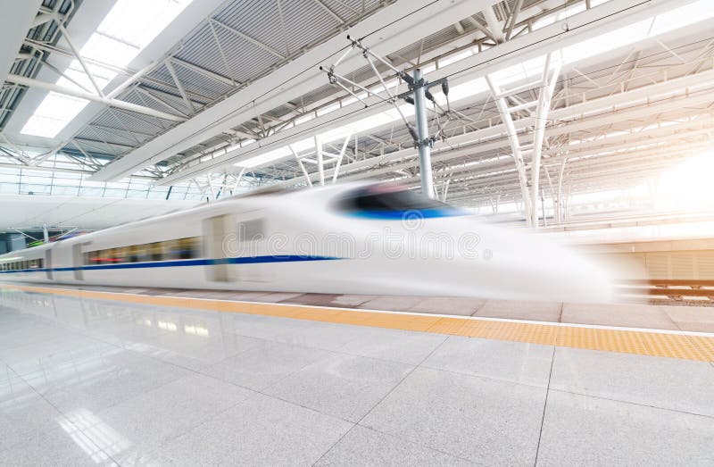 Fast moving train stock image. Image of transport, traveler - 287004833