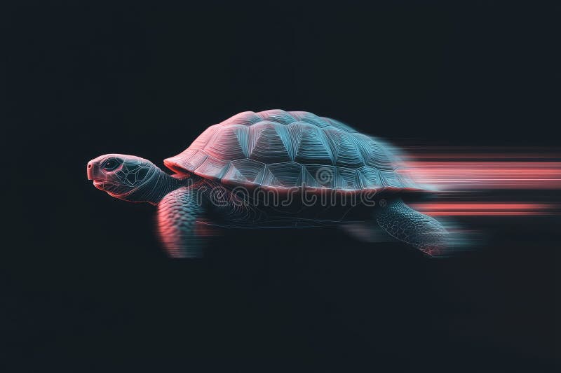 Fast Moving Turtle with Rocket Propulsion Effect Stock Illustration ...