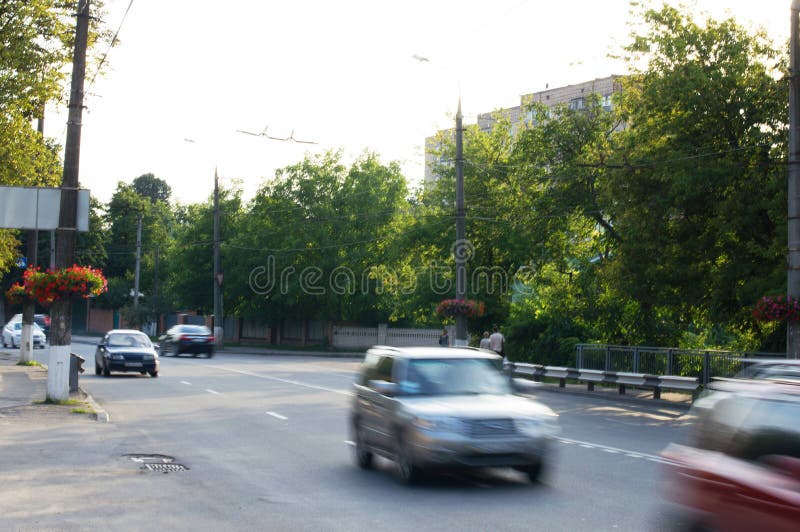 Fast-moving Vehicles on the Highway in the Streets Editorial Stock ...