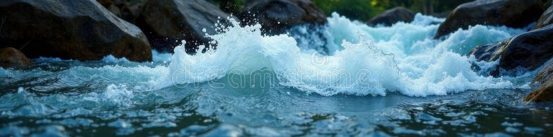 Fast Moving Water Churning Over Rough, Dark Rocks , Water, Texture ...