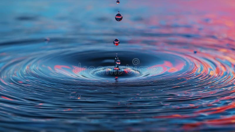 Fast Moving Water Drops Creating a Dynamic Backdrop for a Futuristic ...