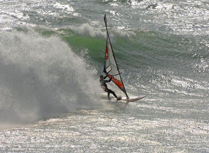 Fast moving windsurfer stock image. Image of active, power - 2525877