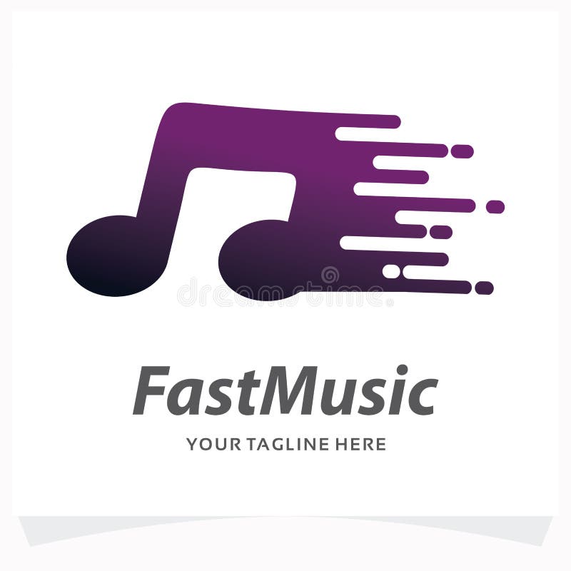 Fast Music Logo Design Template Stock Vector - Illustration of emblem ...