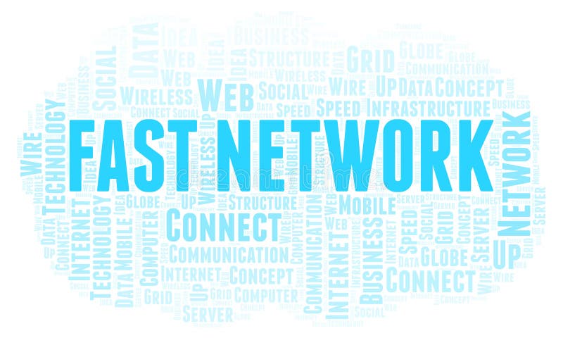 Fast Network word cloud. stock illustration. Illustration of networking ...
