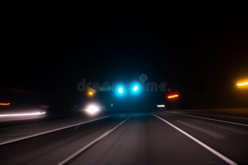 Fast Night Driving on Highway Stock Image - Image of view, fast: 183416033