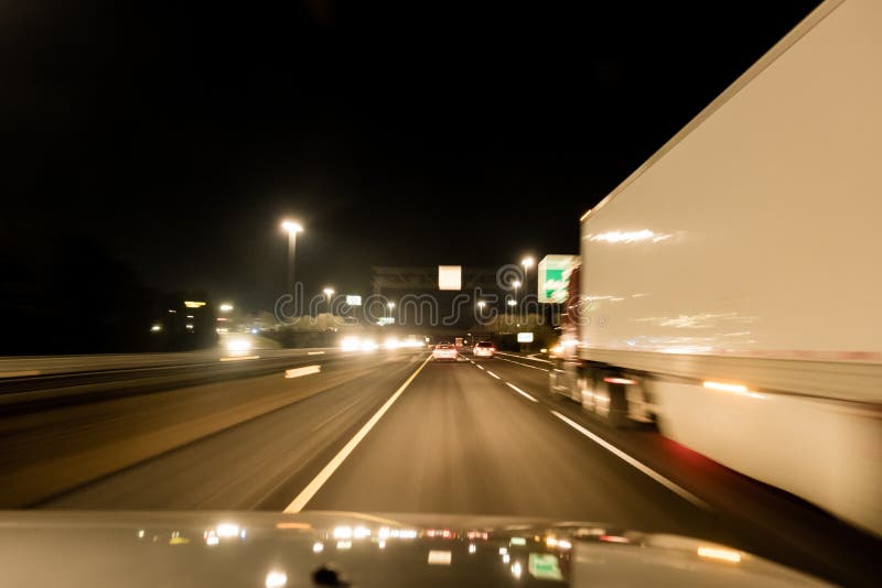 Night Car Driving Rain Drops on Window Stock Image - Image of travel ...