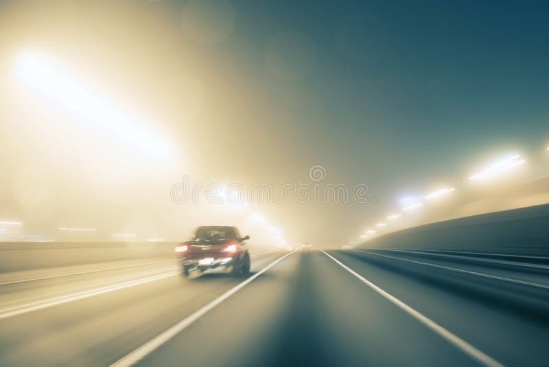 Fast Night Driving on Highway Stock Image - Image of nighttime, drive ...