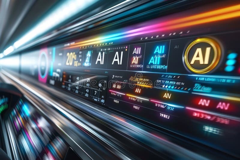 Fast Paced AI Graphics in a Neon Tunnel, Illustrating the Dynamic ...