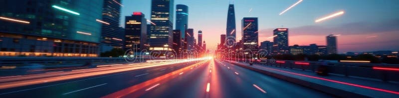 Fast Paced Blurred City Skyline, Dynamic Movement, Fast, Urban ...