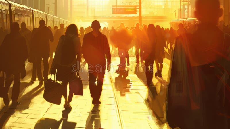 Fast-paced City Movement during Peak Rush Hour Time. Stock Image ...