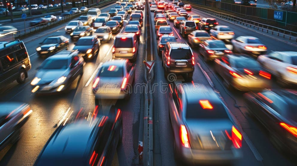 Fast-paced City Movement during Peak Rush Hour Time. Stock Photo ...