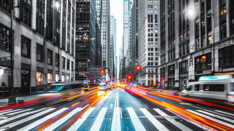 Fast-paced City Movement during Peak Rush Hour Time. Stock Image ...