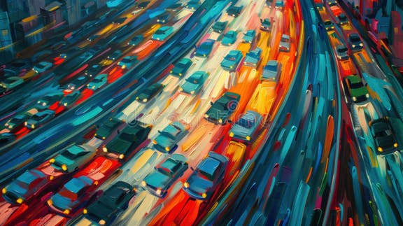 Fast-paced City Movement during Peak Rush Hour Time. Stock Image ...