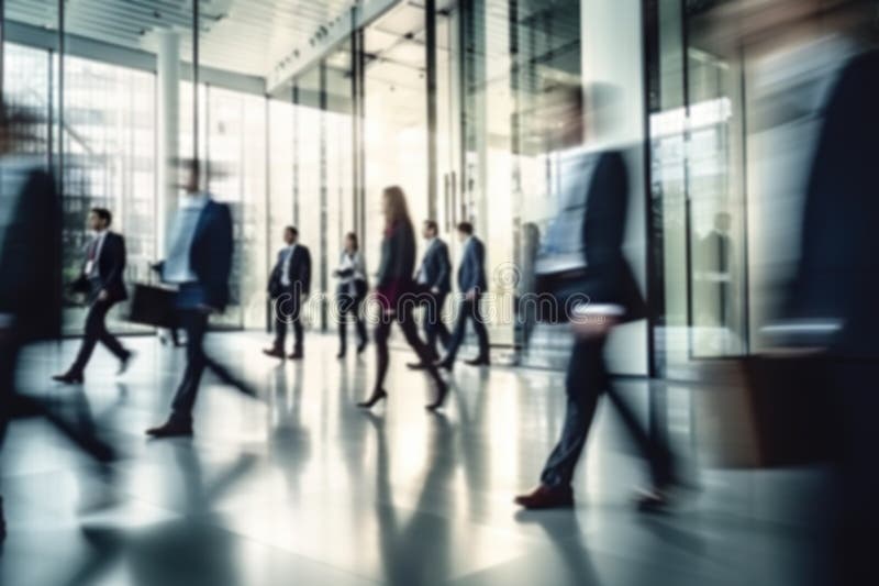 Fast-Paced Crowd of Business People in Office. Created with Generative ...