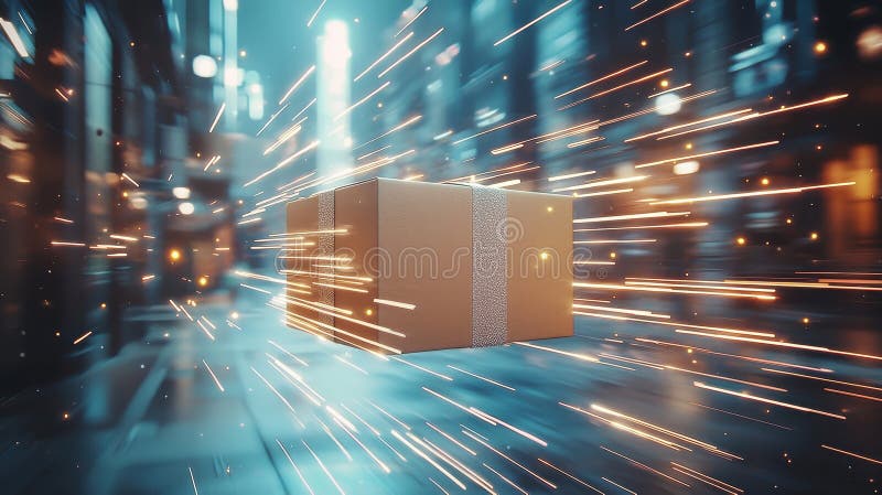 Fast-paced Delivery Action Scene Urban Setting Digital Art Nighttime ...