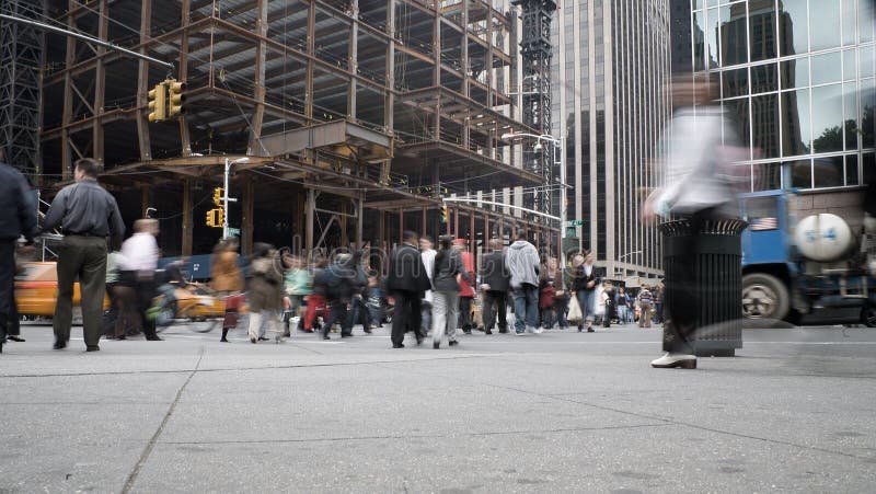 Fast Paced New York Street stock image. Image of glass - 977443