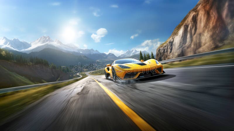 Fast-paced Racecar Action. Realistic Racing Simulation Stock Photo ...