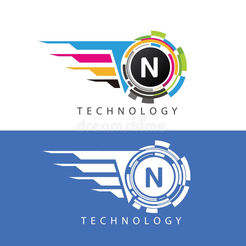 Fast Pixel Data Digital N Letter Logo Stock Illustration - Illustration ...