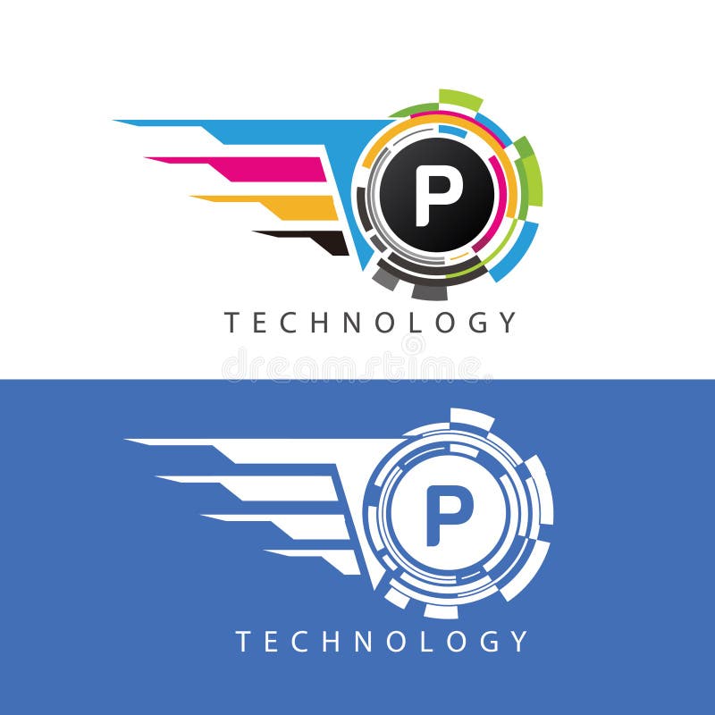 Fast Pixel Data Digital P Letter Logo Stock Illustration - Illustration ...