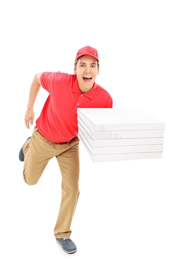 Fast Pizza Delivery Guy Running Stock Image - Image of pose, fast: 42813209