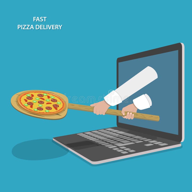 Fast pizza delivery man stock vector. Illustration of fast - 26072268