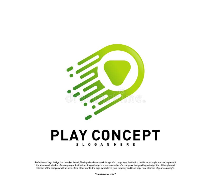 Fast Play Logo Design Concept. Play Tech Logo Template Vector Stock ...