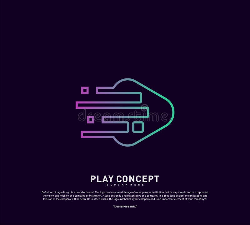 Fast Play Logo Design Concept. Play Tech Logo Template Vector Stock ...