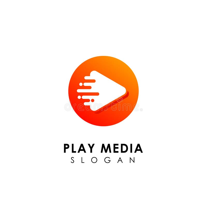 Fast Play Media Logo Design Template. Circle Play Icon Symbol Designs ...