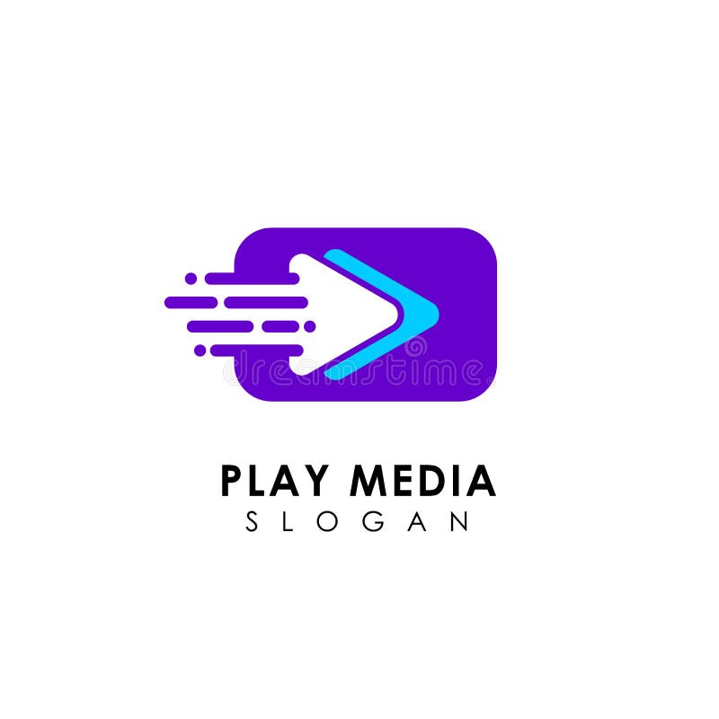Fast Play Media Logo Design Template. Play Icon Symbol Design Stock ...