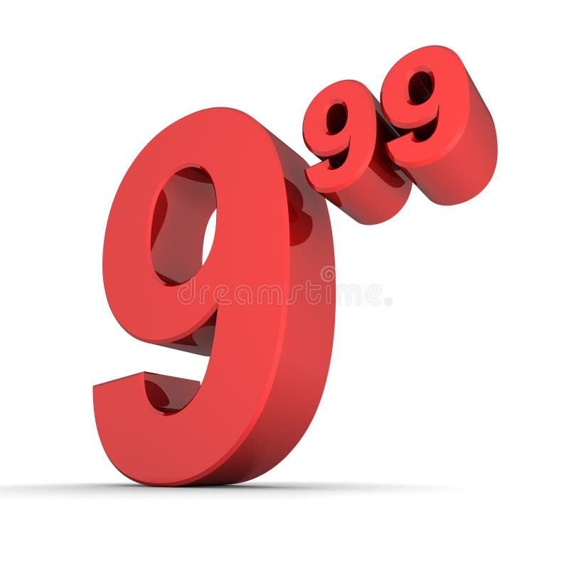 Fast Prislapp Nummer 9.99 - Blank Red Stock Illustrationer ...