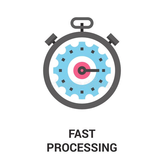 Fast Processing Flat Icon Design Concept Stock Vector - Illustration of ...