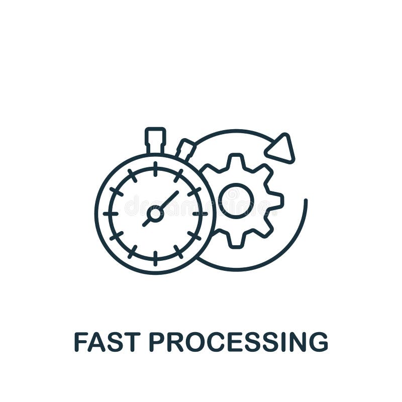 Fast Processing Icon. Monochrome Simple Line Data Science Icon for ...
