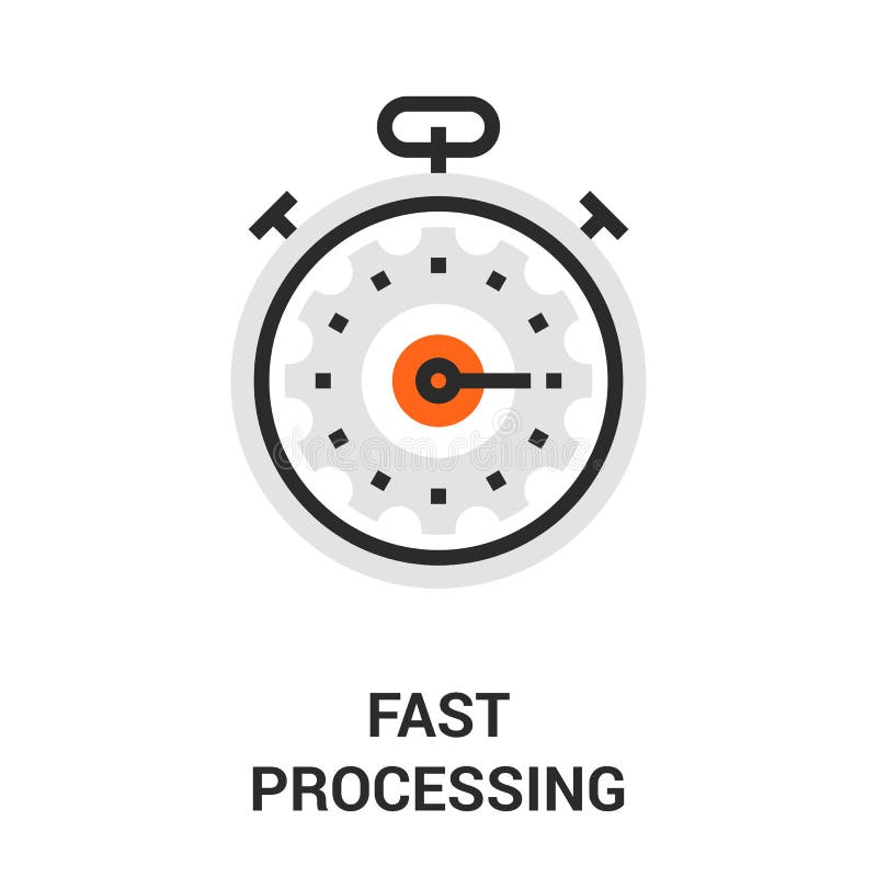 Fast processing icon stock vector. Illustration of gear - 78874969