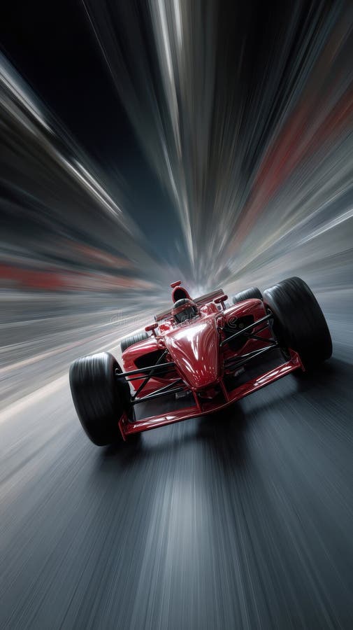 Fast Red Race Car Speed Motion Blur Track Competition Dynamic Stock ...