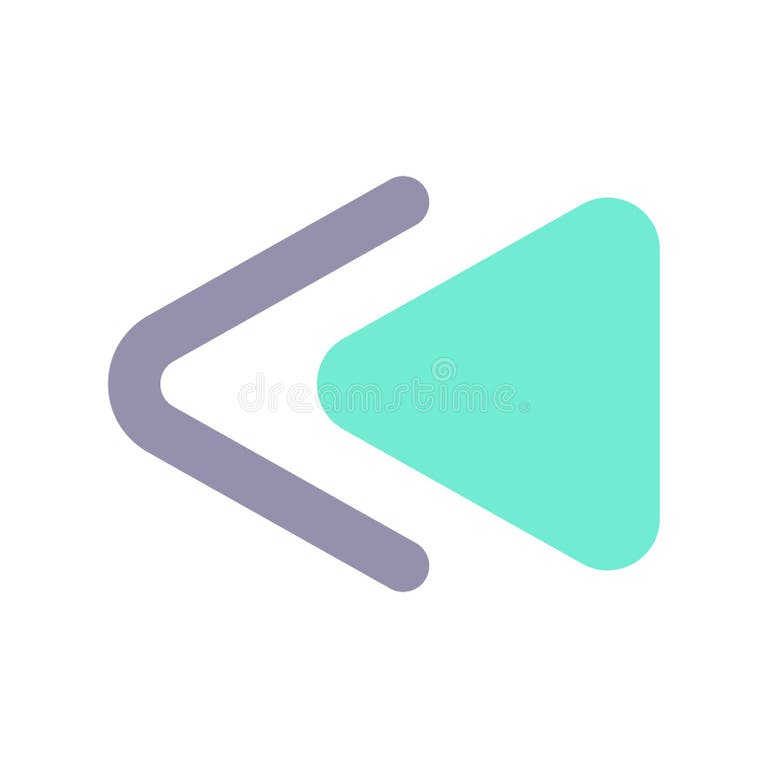 Fast Reverse Button Flat Color Ui Icon Stock Vector - Illustration of movie, interface: 251861806