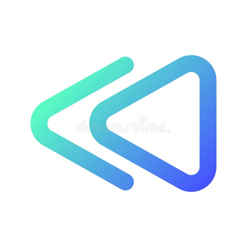 Fast Reverse Button Pixel Perfect Gradient Linear Ui Icon Stock Illustration - Illustration of ...