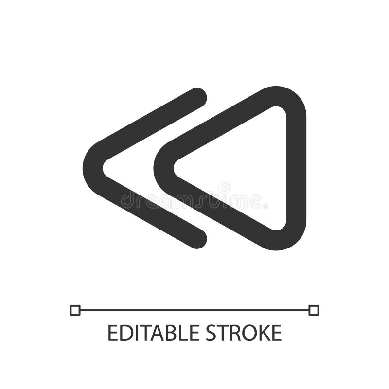 Fast Reverse Button Pixel Perfect Linear Ui Icon Stock Illustration ...