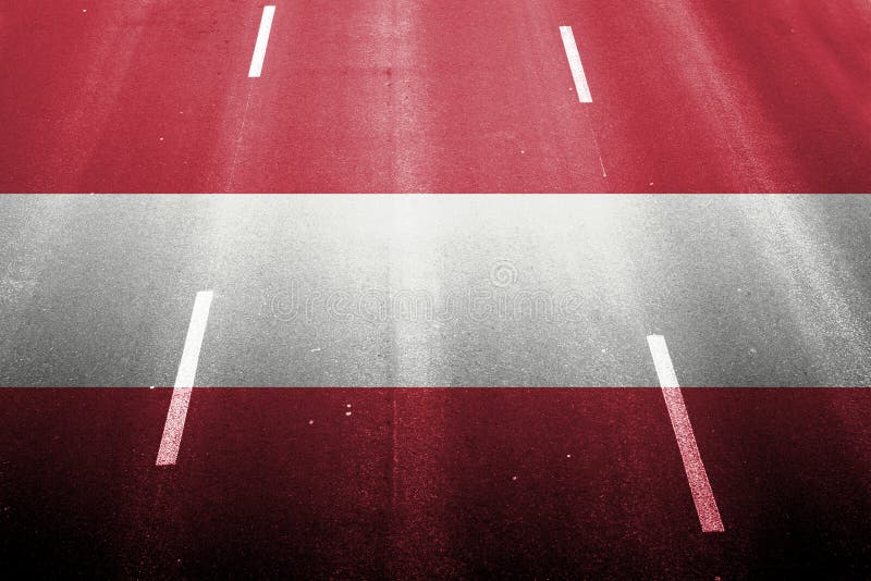 Fast Road Background with Blending Austria Flag Stock Image - Image of ...