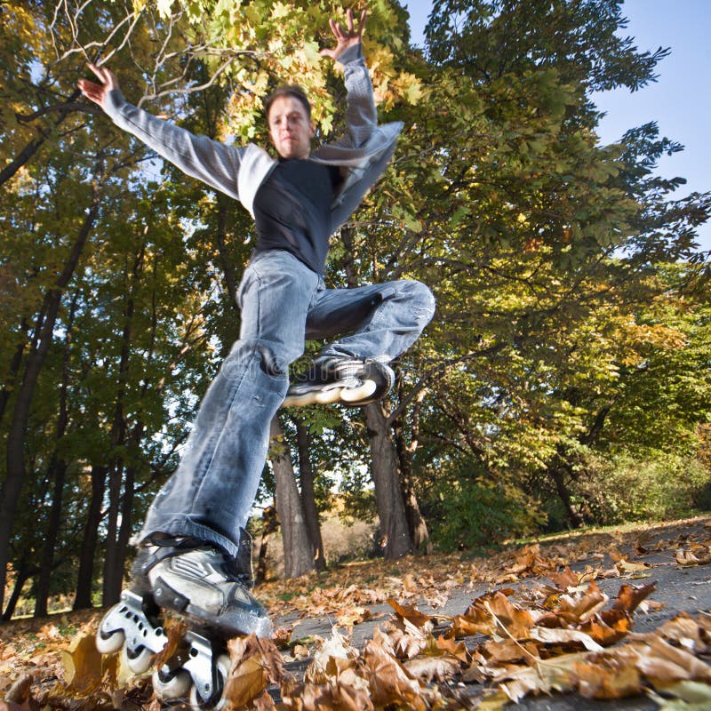 Fast rollerblading stock photo. Image of inline, dash - 21494782