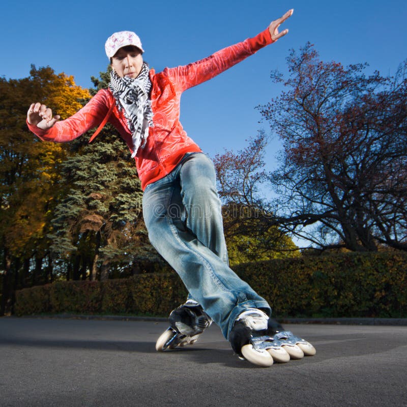Fast rollerblading stock photo. Image of inline, dash - 21494782