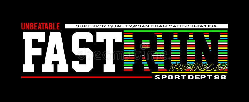 Fast Run Design Modern Illustration Typography Stock Illustration ...