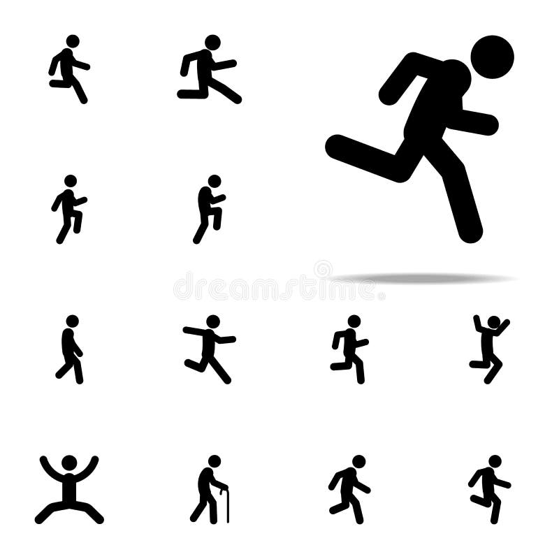 Fast, Run Icon. Walking, Running People Icons Universal Set for Web and ...