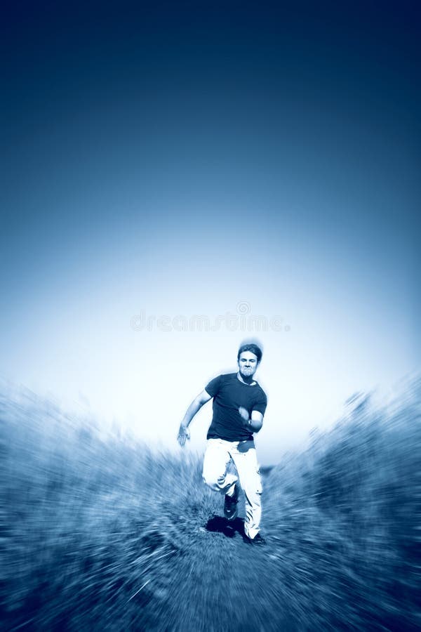Fast running man blue tint stock image. Image of blue - 3386883
