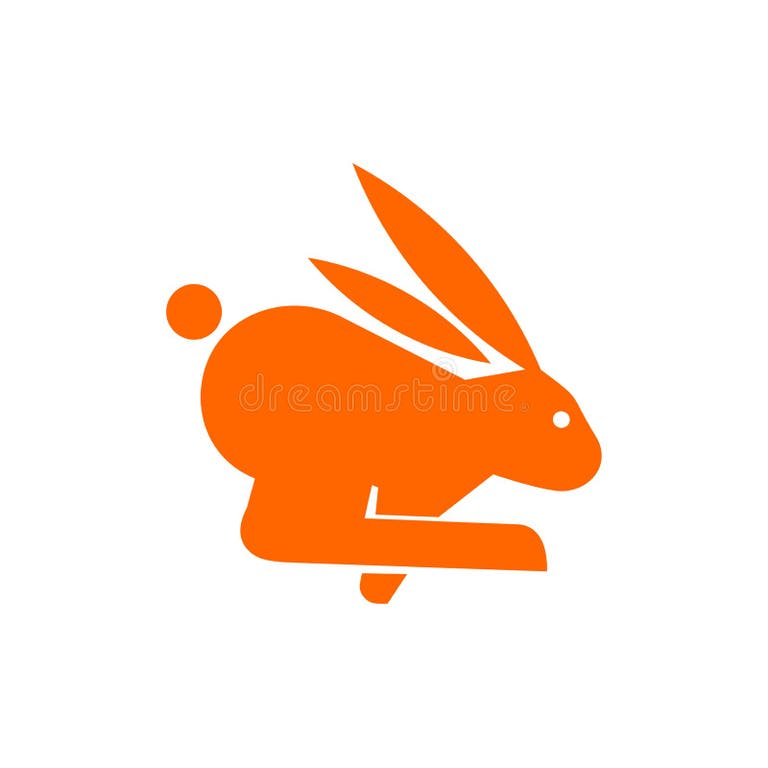 Fast Running Rabbit Icon. Flat Vector Illustration for Web Design ...