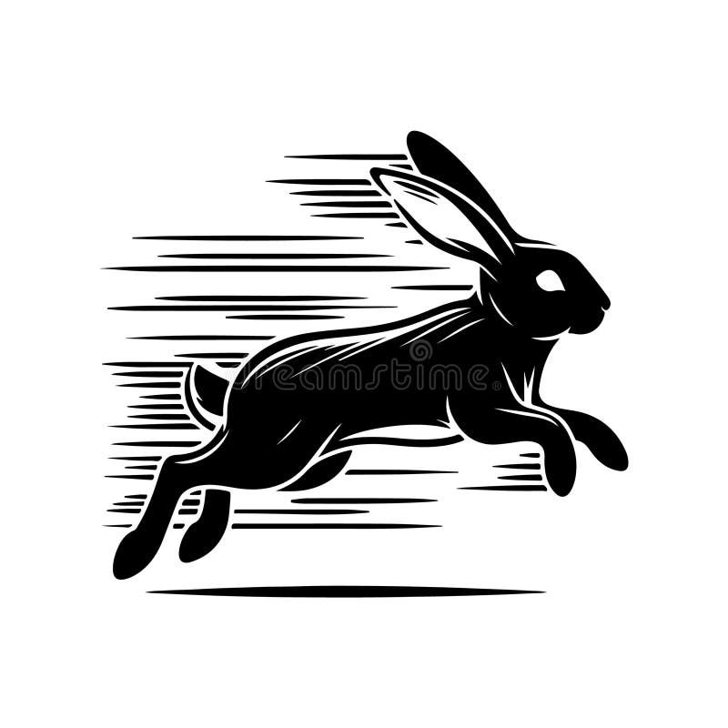 Fast Running Rabbit - Motion Vector Illustration Stock Vector ...